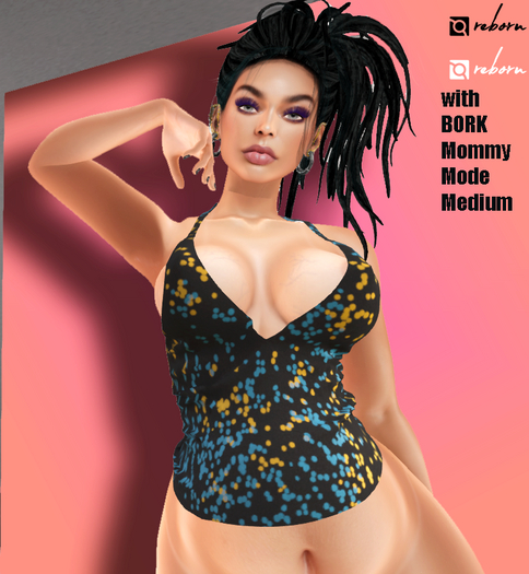 Second Life Marketplace - SiK Amber Alice Glitter Tank - Reborn Bork Mom Medium